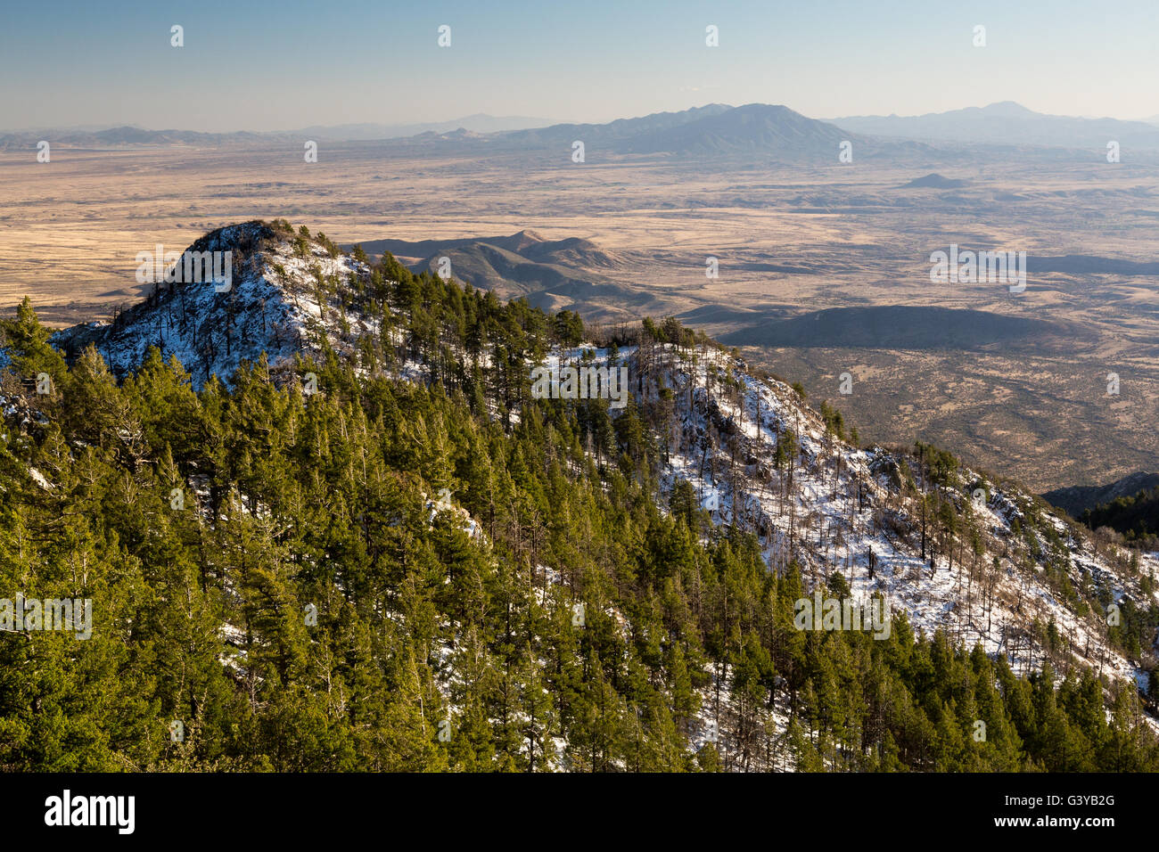 Snow coats the higher elevations of the Huachuca Mountains and other ...