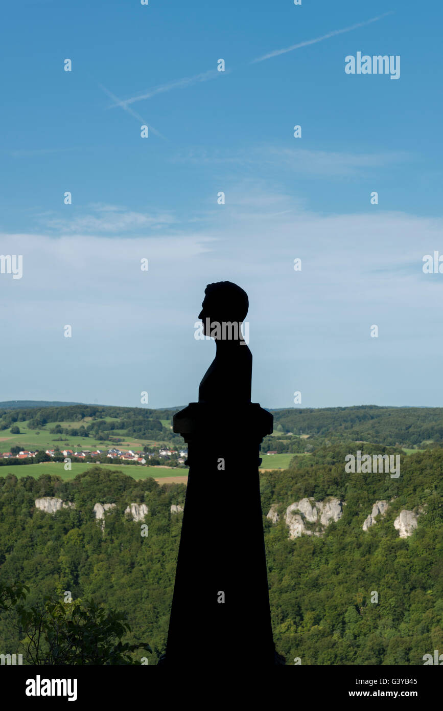 Lichtenstein Castle - bust and Statue in the park Stock Photo - Alamy