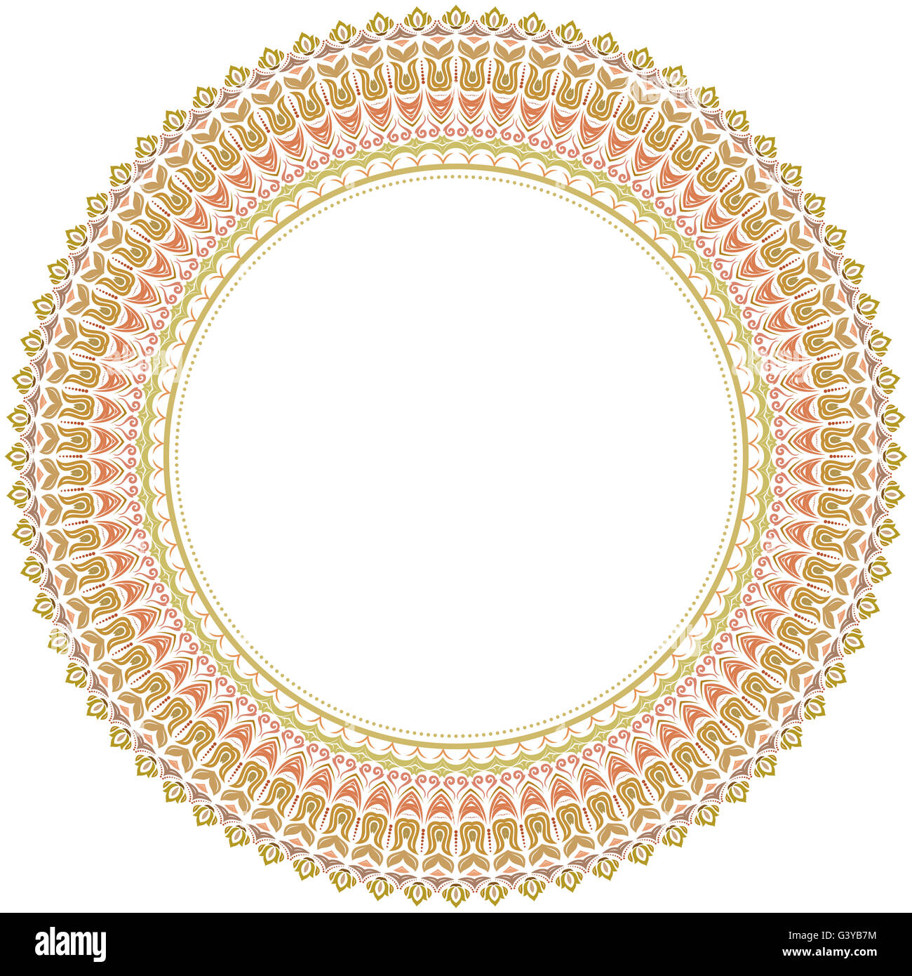 Floral Modern Round Frame Stock Photo - Alamy