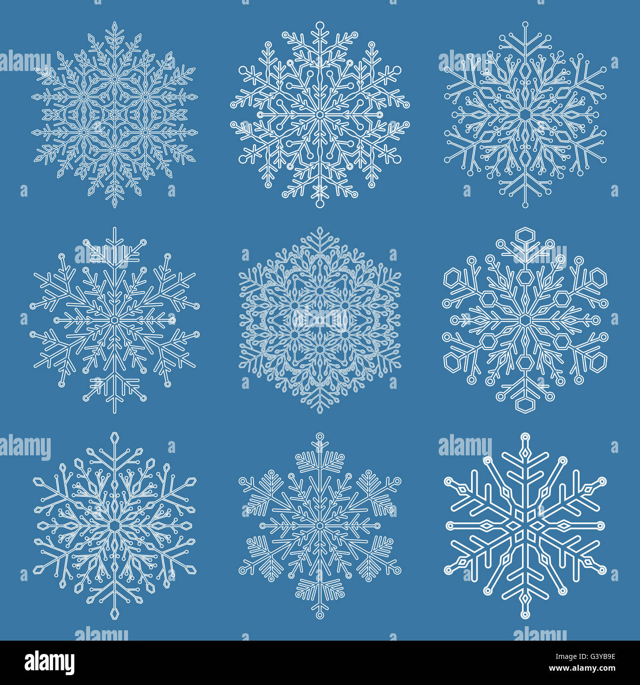Set of Snowflakes Stock Photo - Alamy