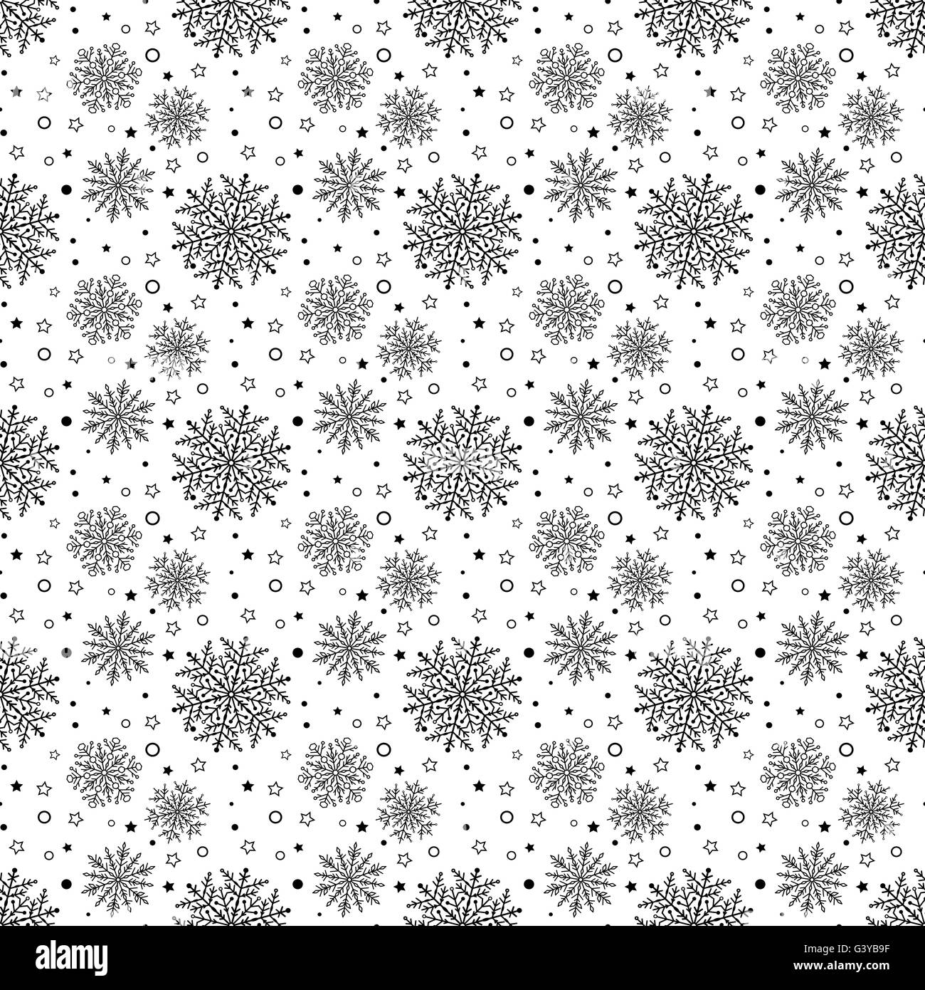 Cute seamless winter background Black and White Stock Photos & Images ...