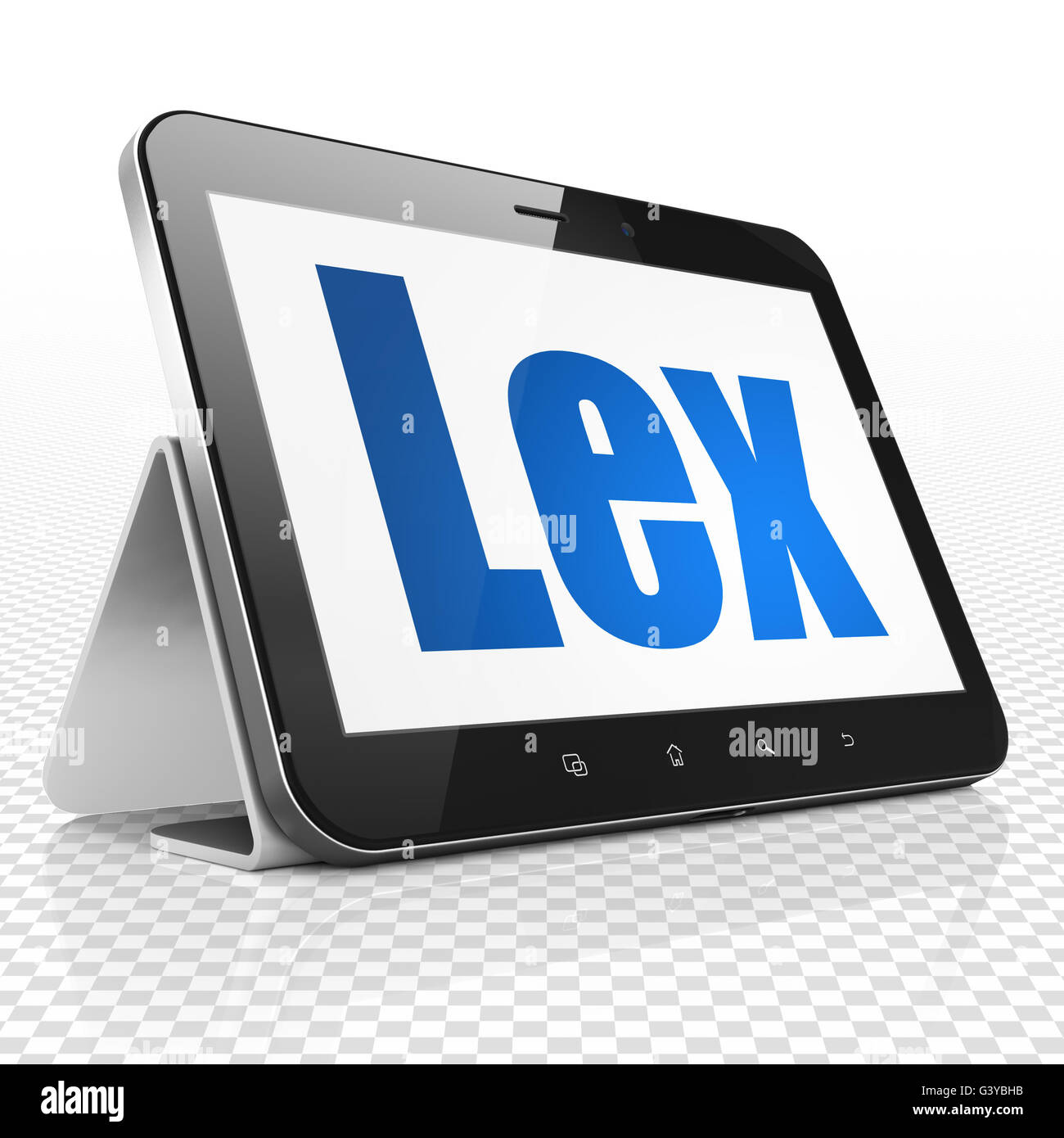 Law concept: Tablet Computer with Lex on display Stock Photo - Alamy