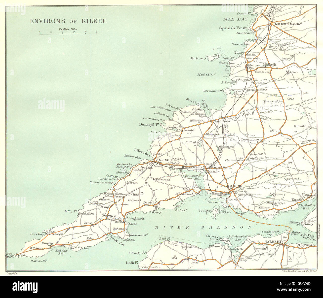 County clare antique county map hi-res stock photography and images - Alamy