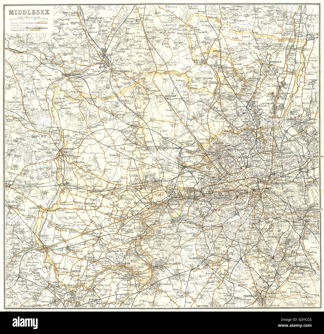 Old london map middlesex hi-res stock photography and images - Alamy