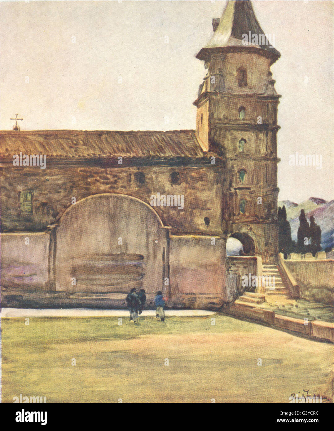 PYRÉNÉES-ATLANTIQUES: Basque country: Church with Pelote Court, Ainhoa ...