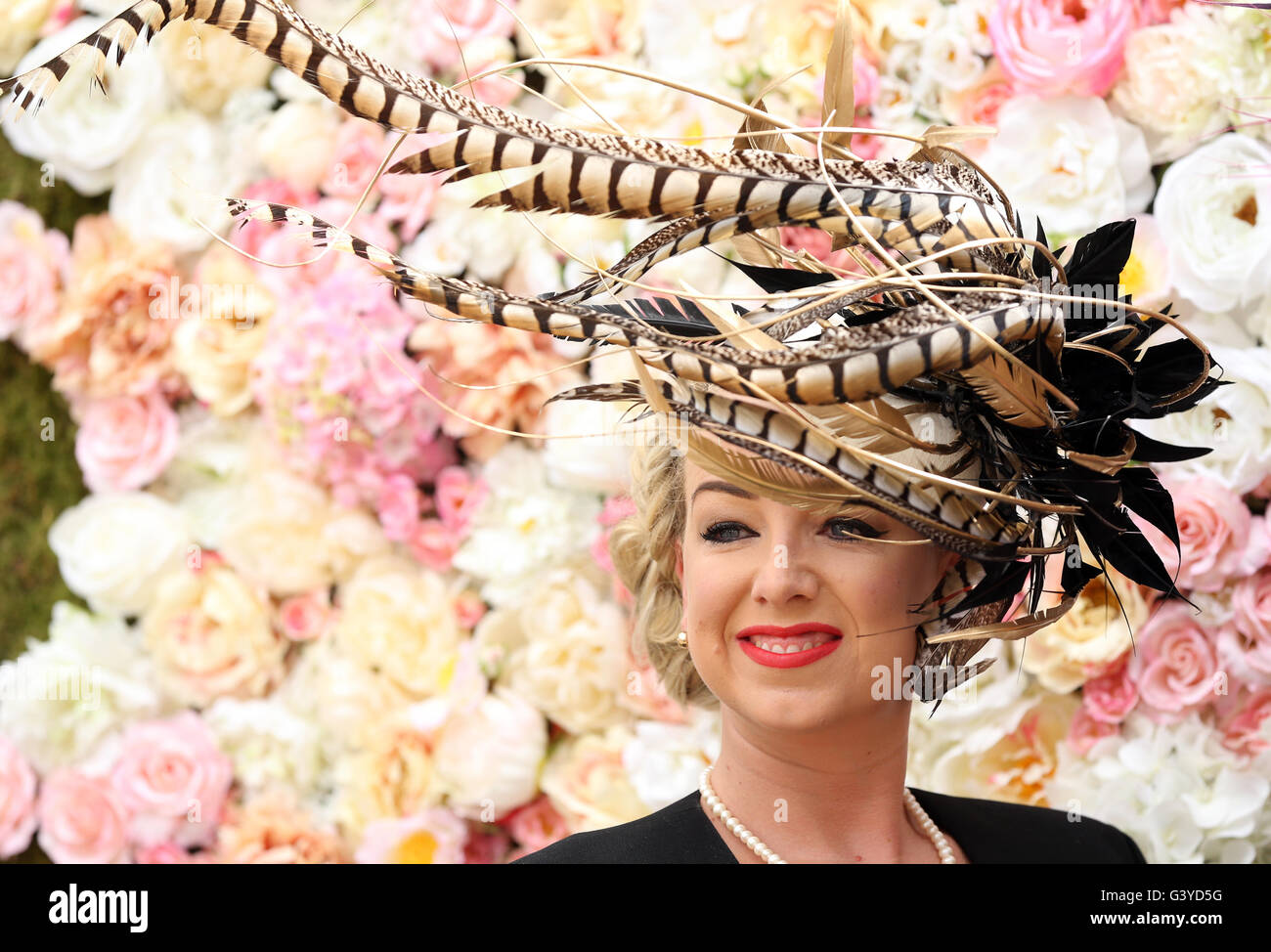 Miss Michelle Foley has her photo taken before day three of Royal Ascot ...