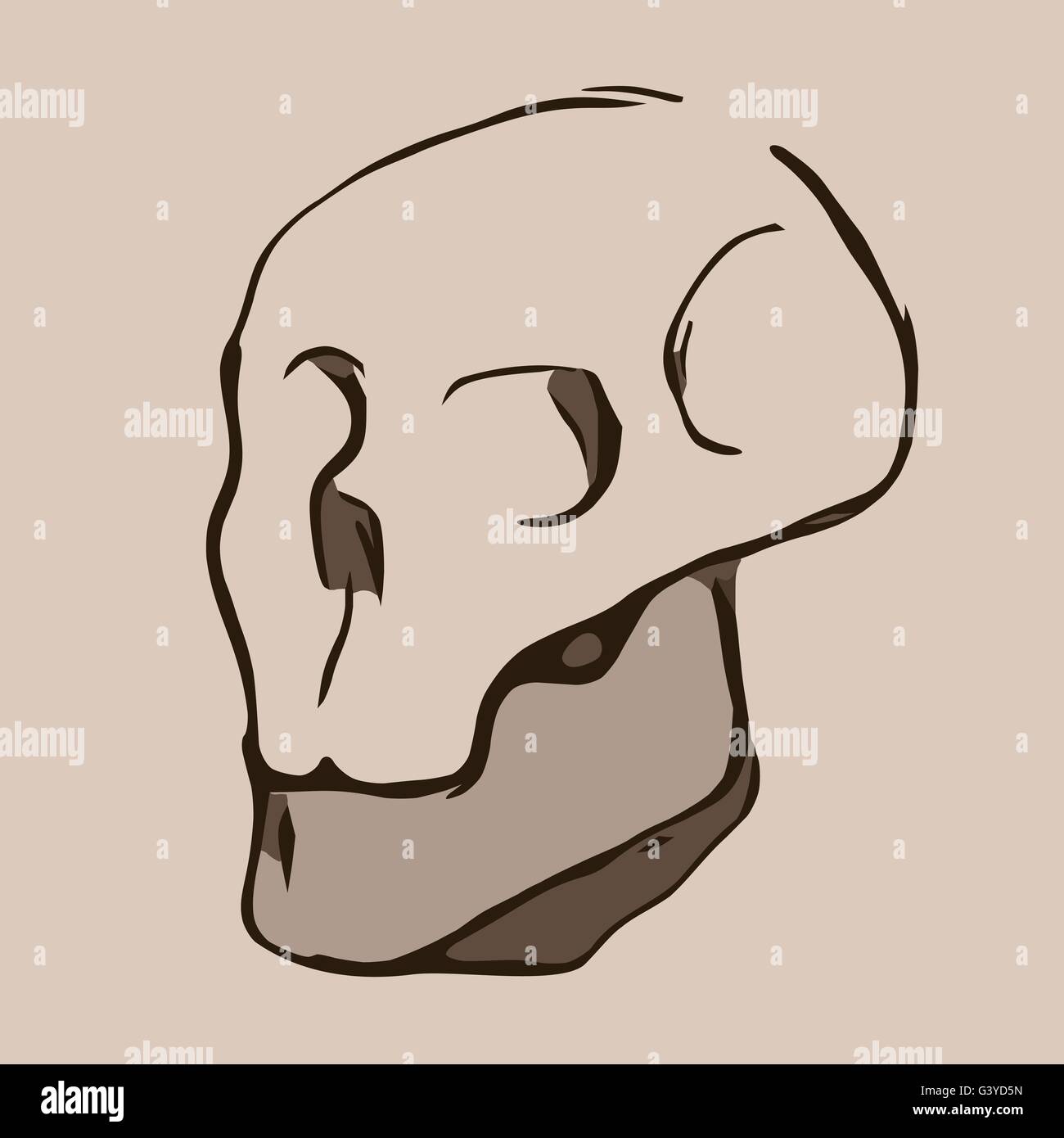 Hand Drawn cartoon Skull. Vector Illustration eps10 Stock Vector Image ...