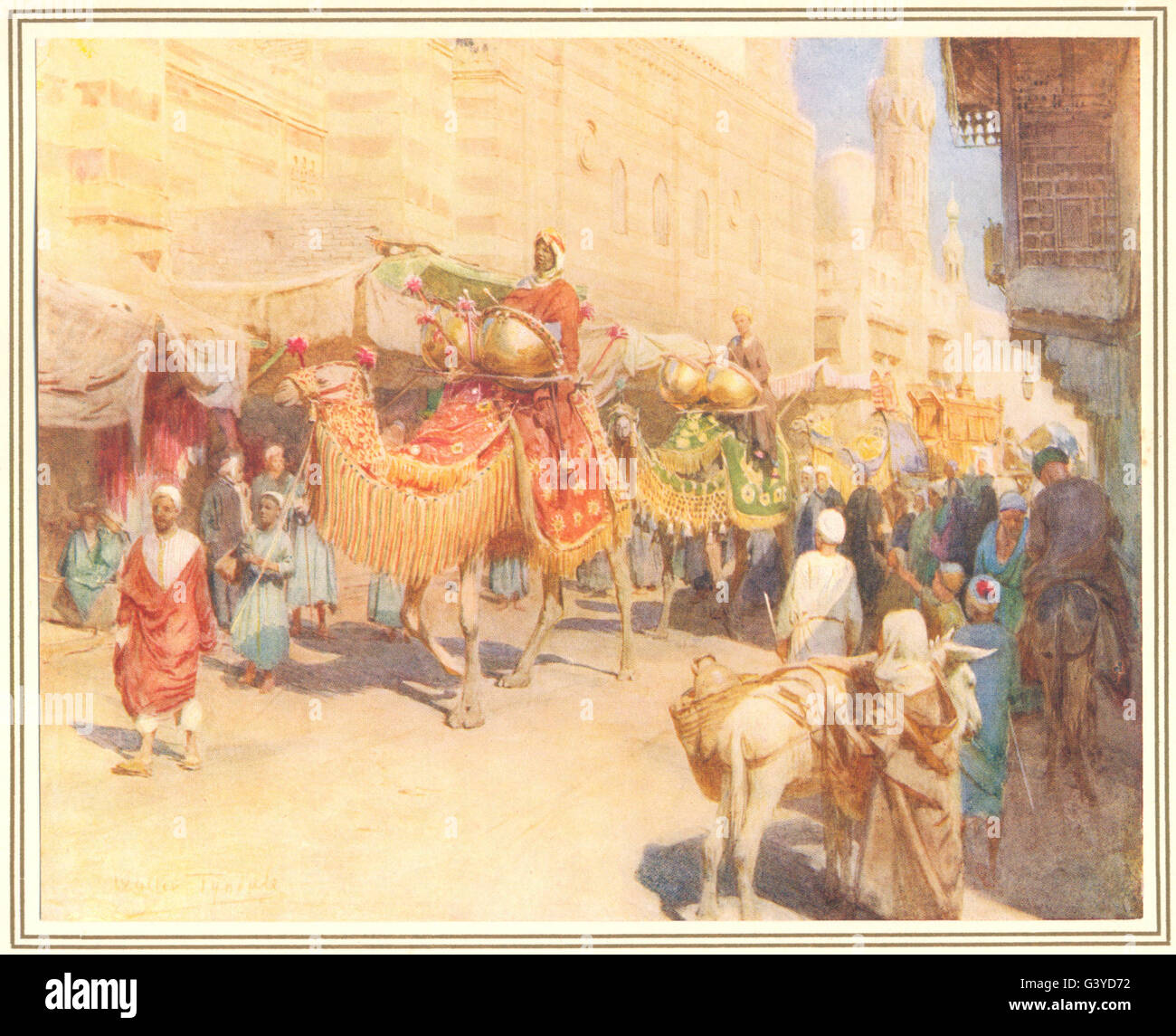 EGYPT: An Arab wedding procession, antique print 1912 Stock Photo - Alamy