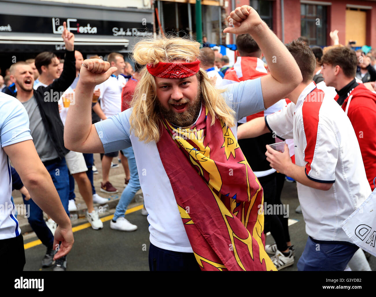 England fans in Lens ahead of the UEFA Euro 2016, Group B match at the ...
