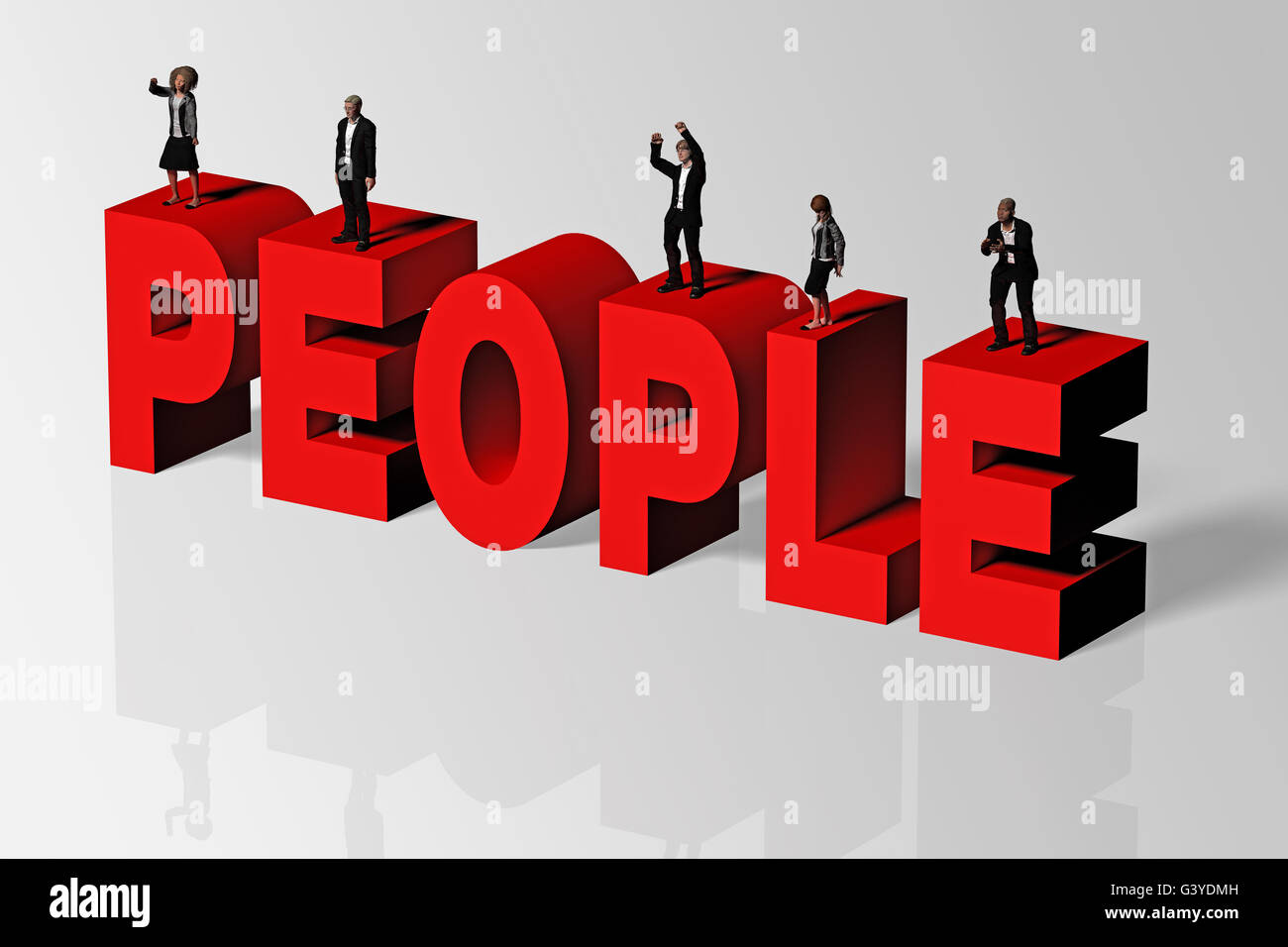 People word and group of people conveying business concept of teamwork ...