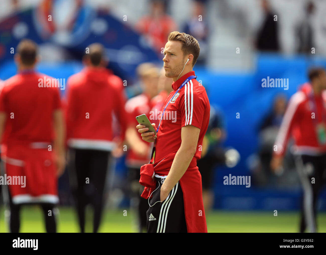 Wales' Chris Gunter on the pitch before the UEFA Euro 2016, Group B ...