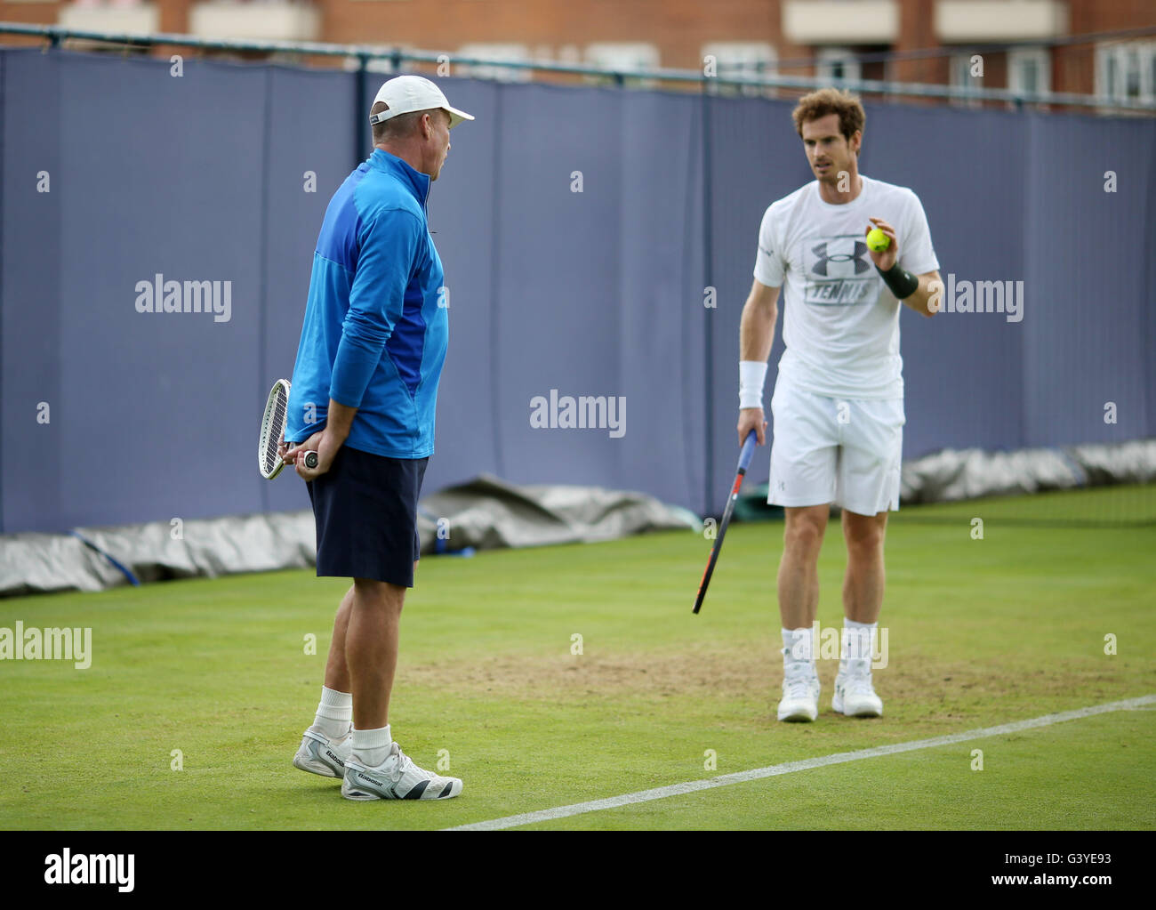 Tennis coach Ivan Lendl during a practice session with Great Britain's ...