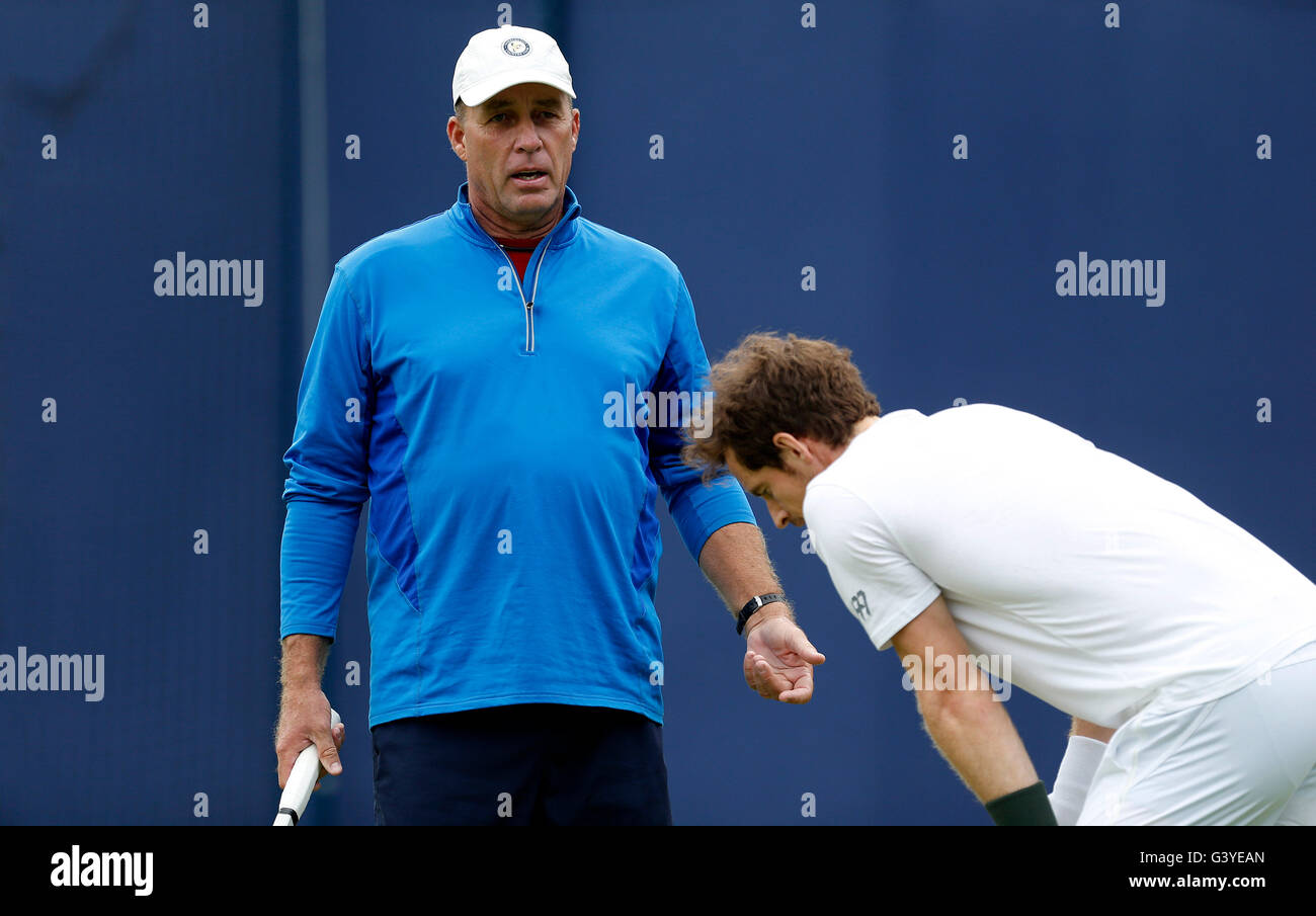 Tennis coach Ivan Lendl during a practice session with Great Britain's ...