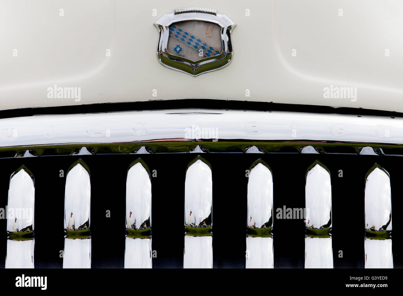 Classic and Vintage cars - Marques and logos and details Stock Photo ...