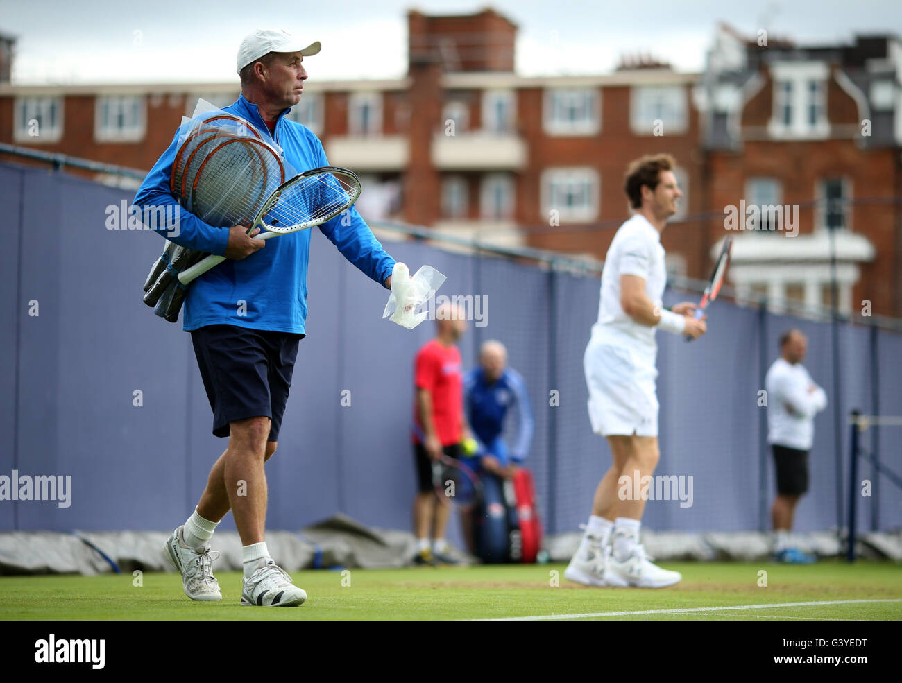 Tennis coach Ivan Lendl during a practice session with Great Britain's ...