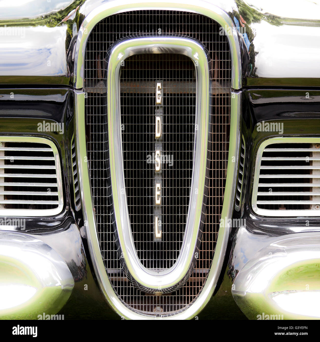 Classic and Vintage cars - Edsel grille Stock Photo - Alamy