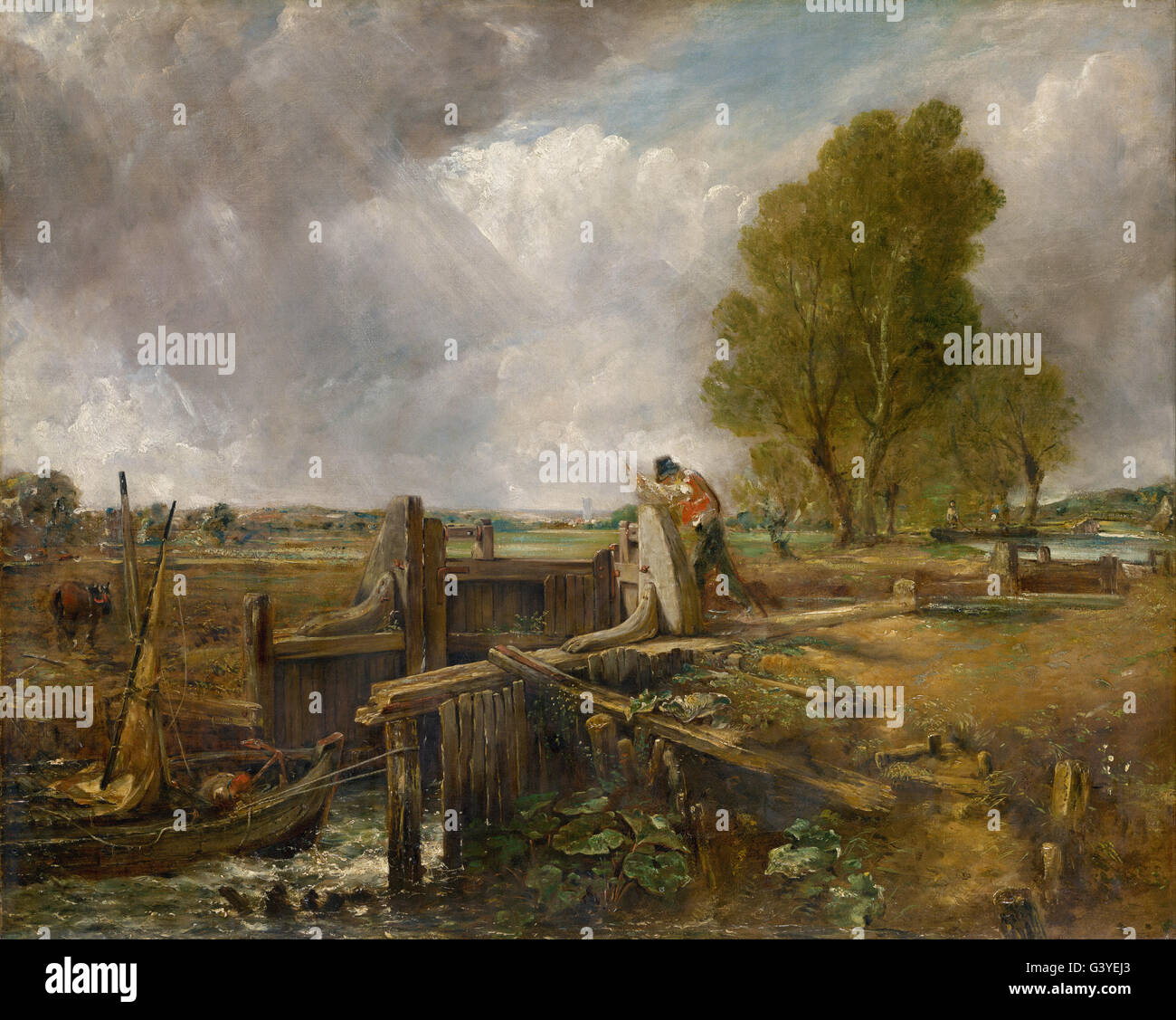 John Constable - Study of A boat passing a lock Stock Photo - Alamy