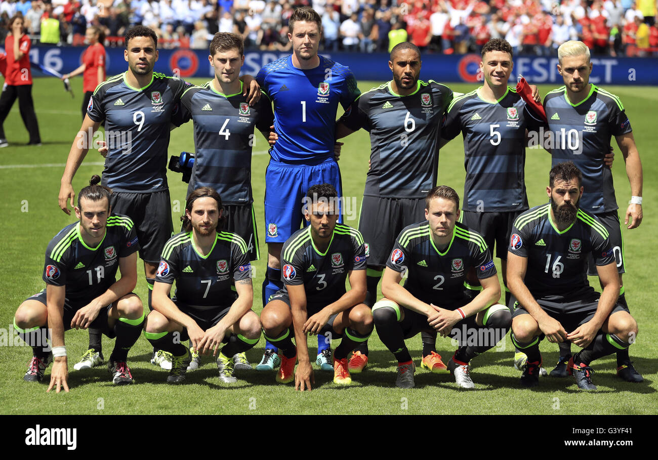Wales team group ahead of the UEFA Euro 2016, Group B match at the ...