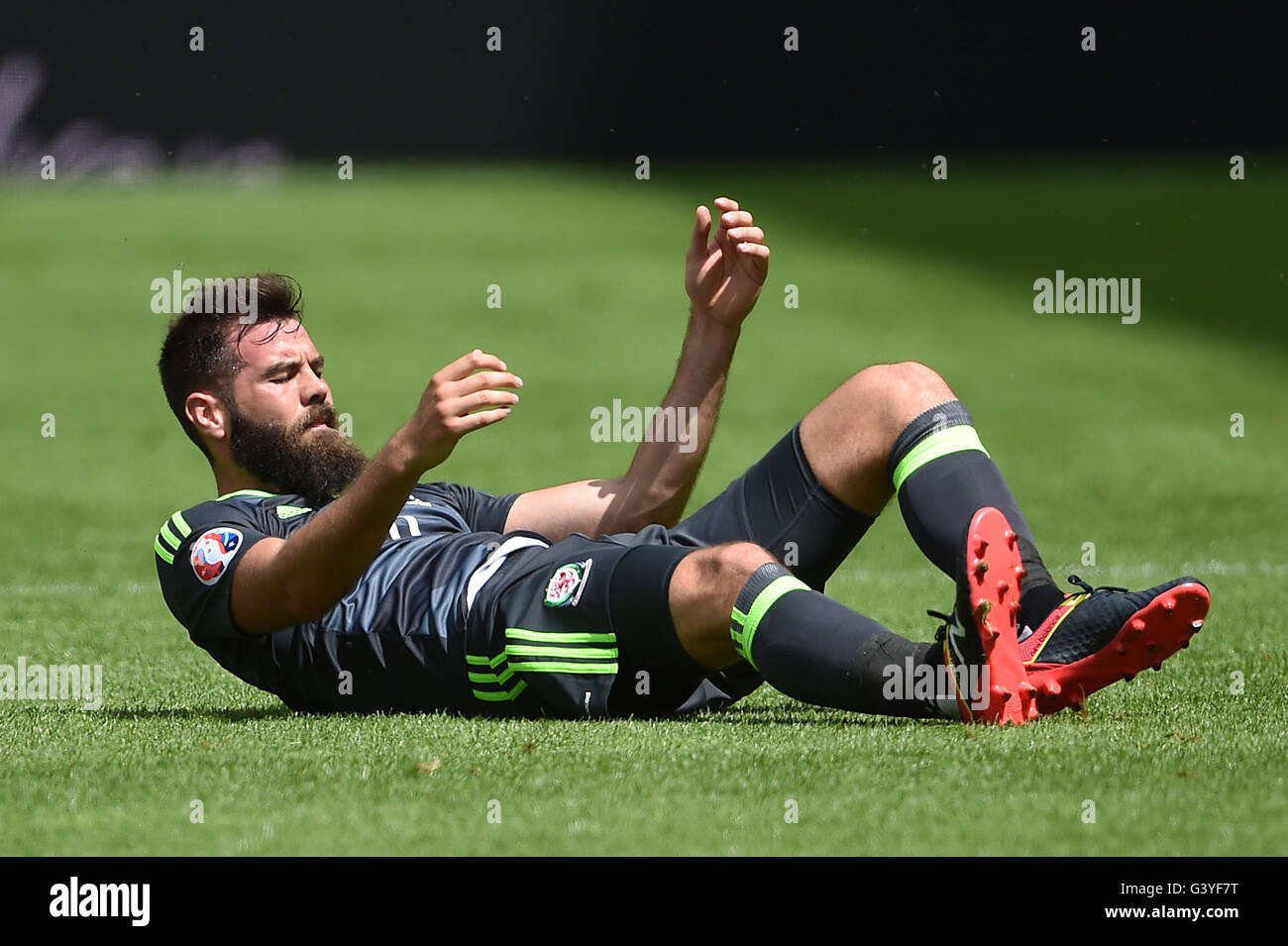 Wales' Joe Ledley during the UEFA Euro 2016, Group B match at the Stade ...