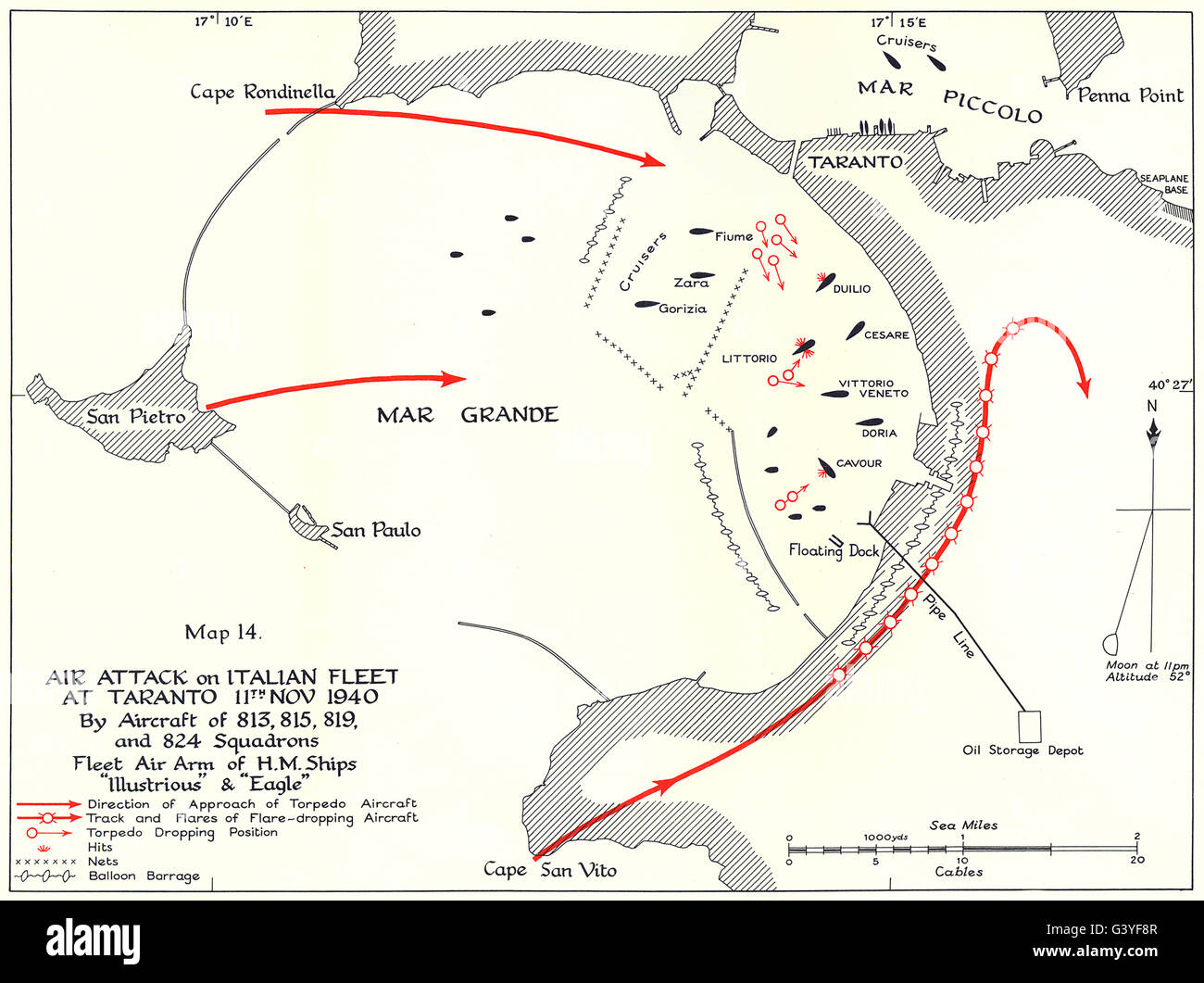 ITALY: Air attack on Italian fleet at Taranto 11th Nov 1940 HMS Eagle ...