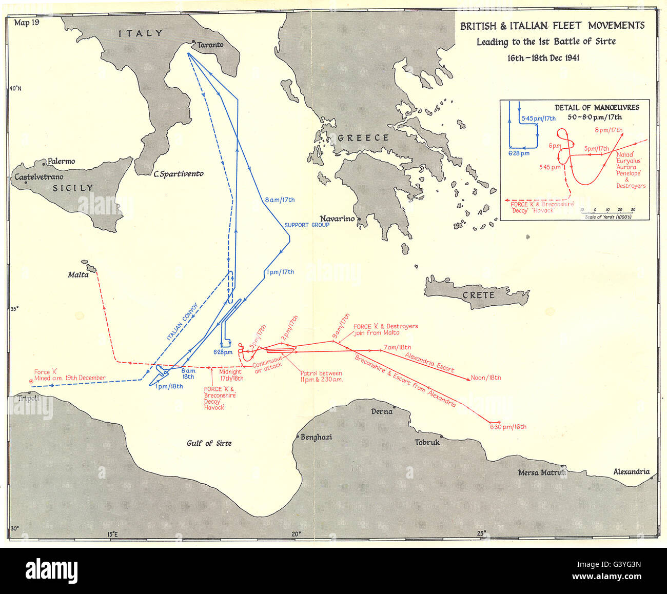 Mediterranean 1941 and map hi-res stock photography and images - Alamy