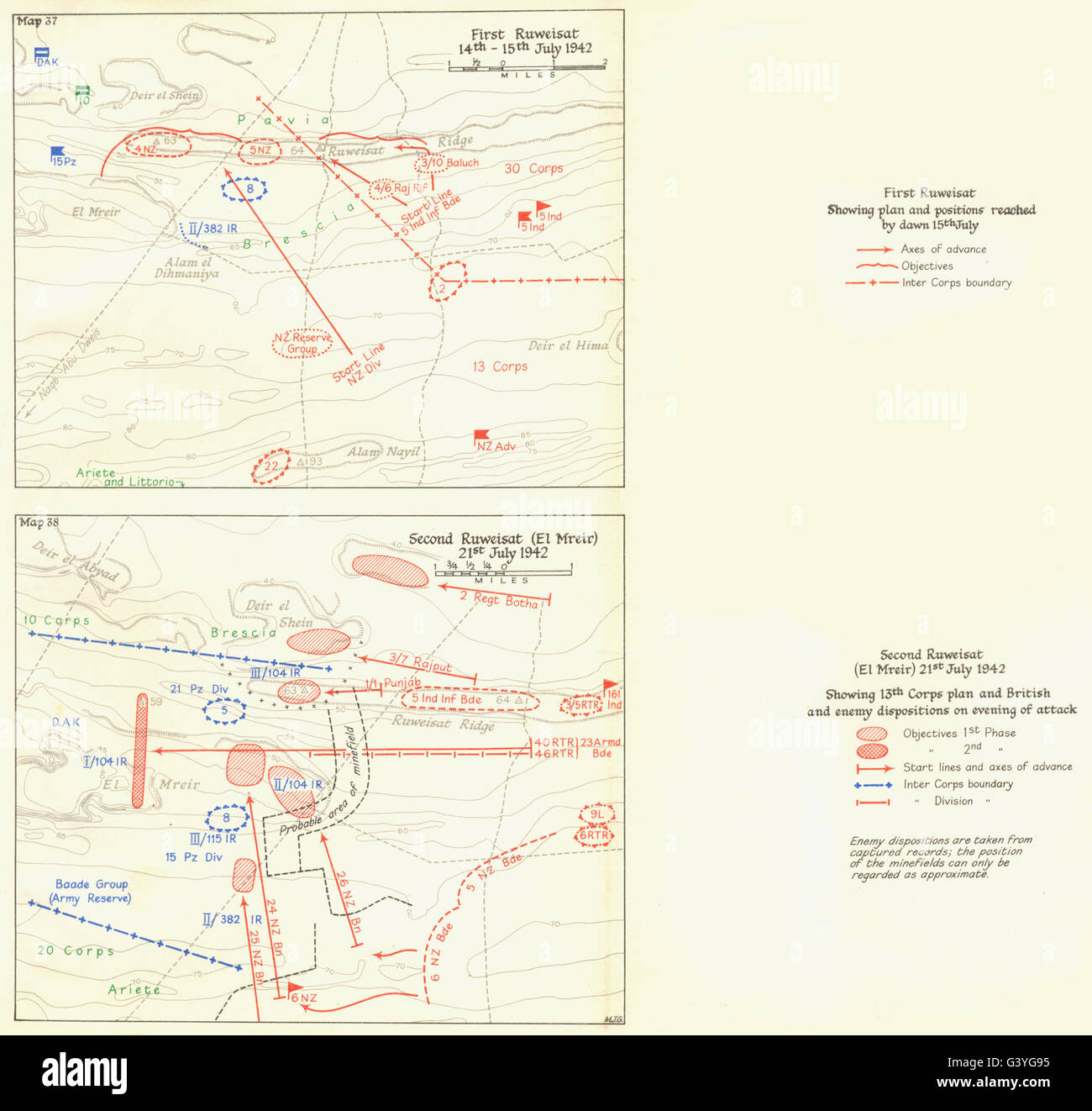 EGYPT: Fighting El Alamein line: 1st 2nd Ruweisat July 1942; El Mrei ...