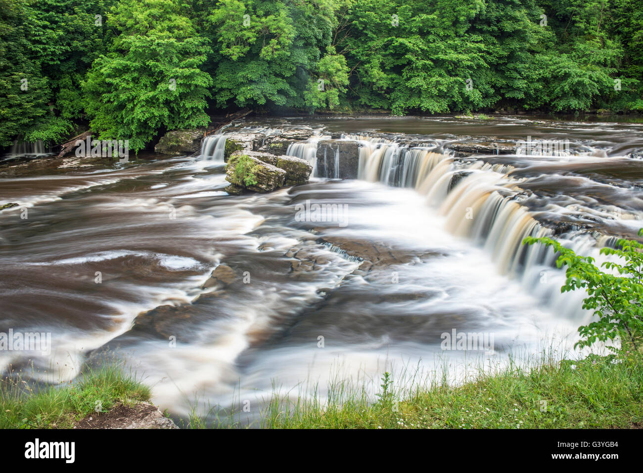 Upper Aysgarth Falls in Wensleydale, Yorkshire Dales National Park ...