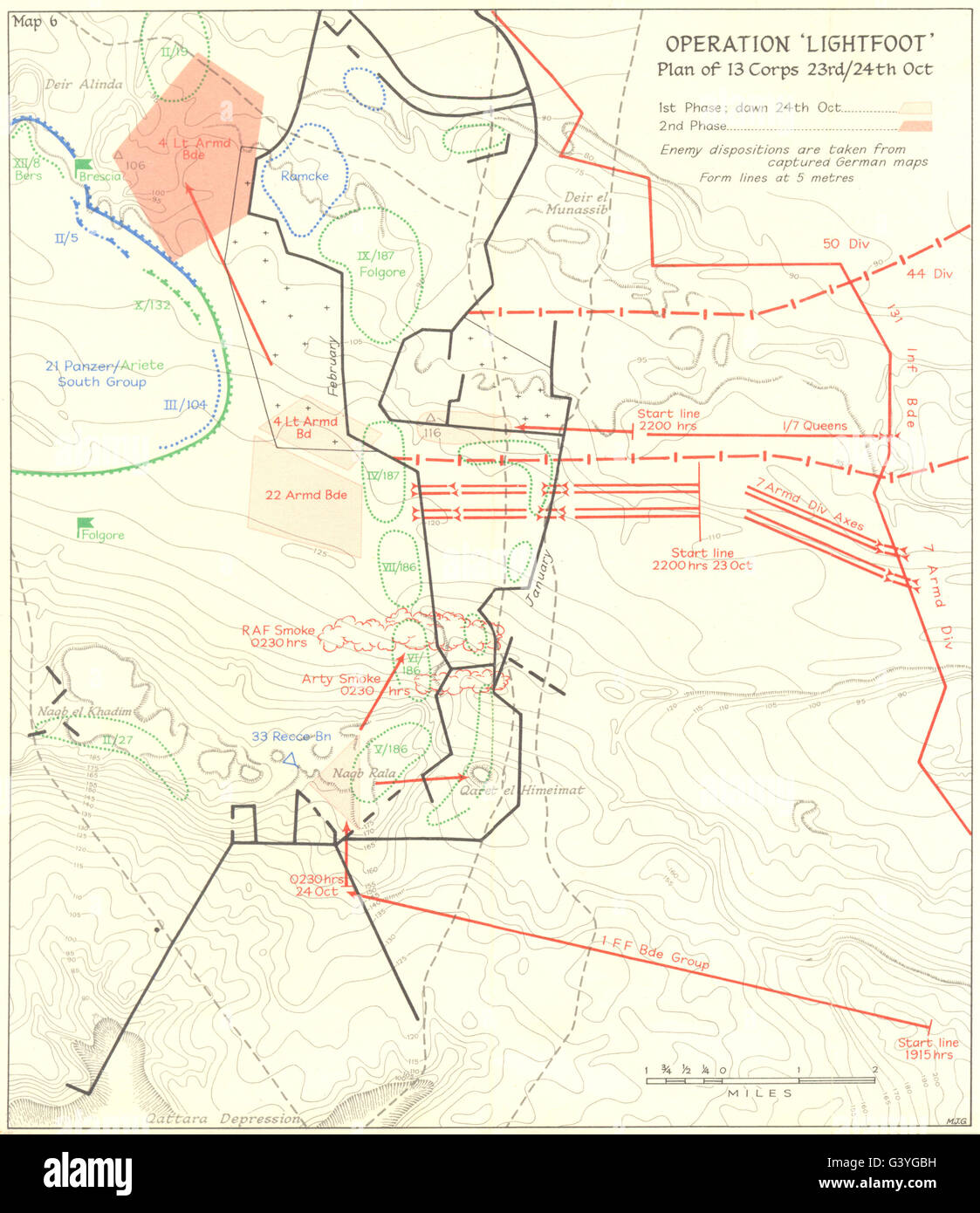 EGYPT: El Alamein: Operation Lightfoot Plan of 13 Crops 23rd / 24th Oct ...