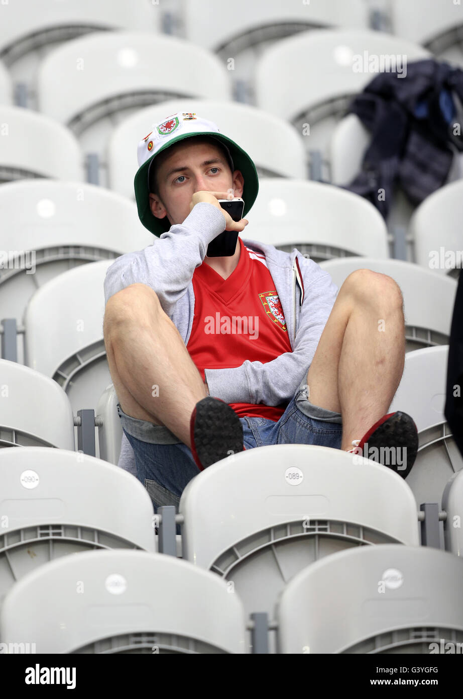 A dejected Wales fan at the final whistle following the UEFA Euro 2016 ...