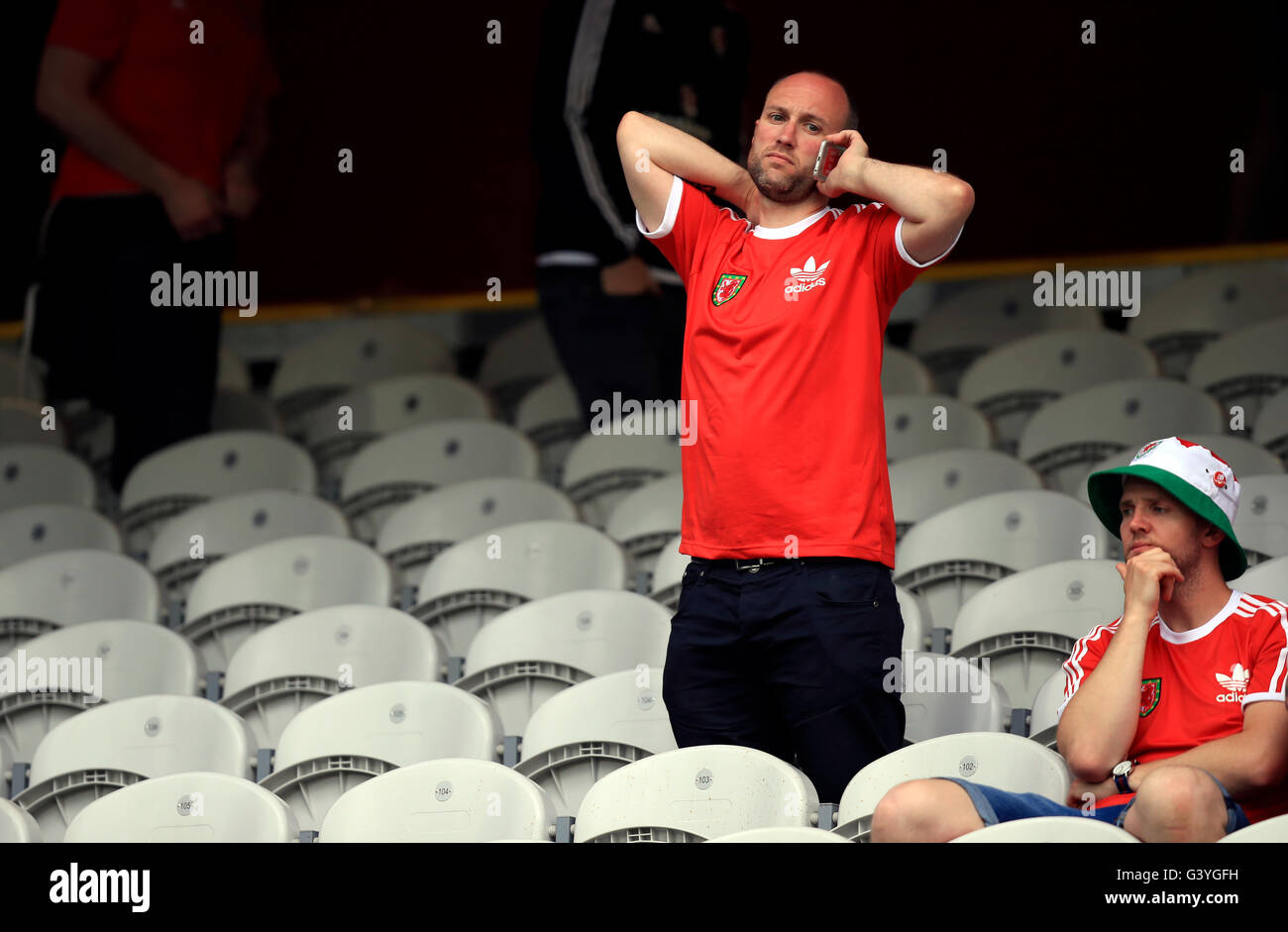 A dejected Wales fan at the final whistle following the UEFA Euro 2016 ...