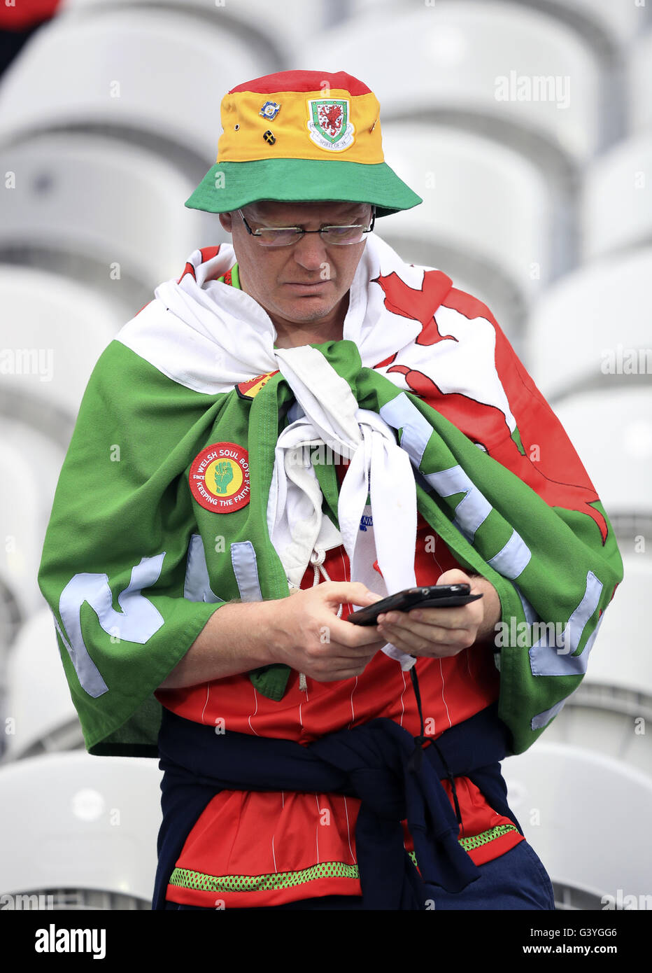 A dejected Wales fan at the final whistle following the UEFA Euro 2016 ...