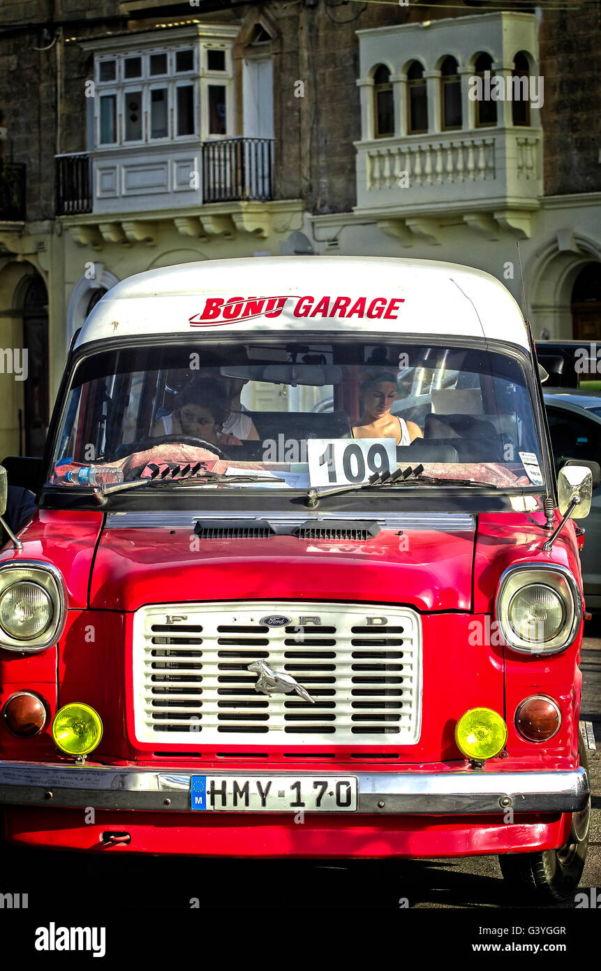 Malta, Rabat: Old Maltese bus at bus terminus situated in front of the ...
