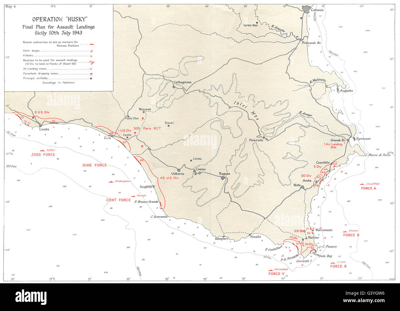 INVASION OF SICILY:Run up Jan-July 1943:Operation Husky Assault Landing ...