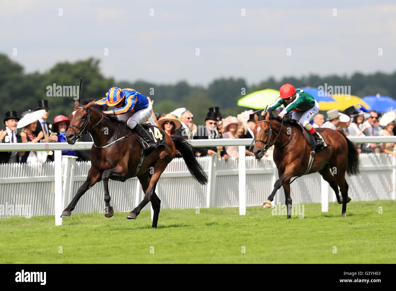 Jockey Ryan Moore, on board Order Of St George, wins the 16.20 Gold Cup ...