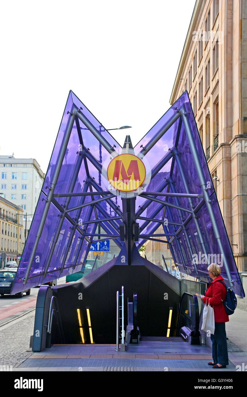entry of metro Warsaw Poland Stock Photo - Alamy