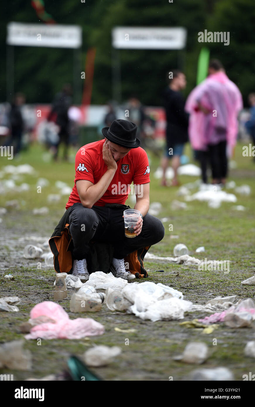 A Wales fan looks dejected after their team lost the Wales v England ...
