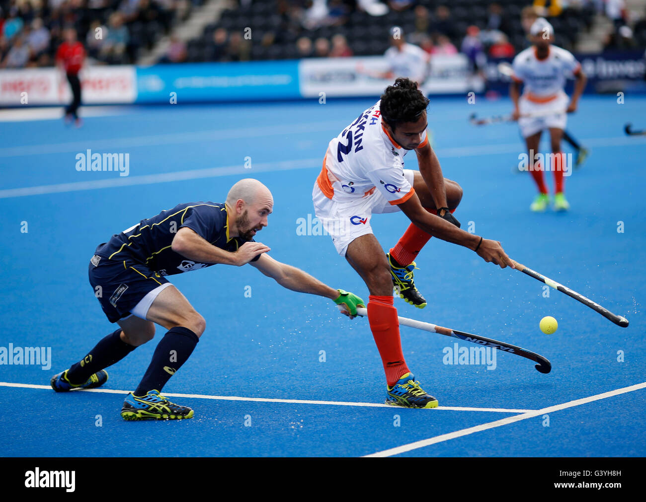 Australia's Matthew Swann and Chandanda Thimmaiah during the pool stage ...
