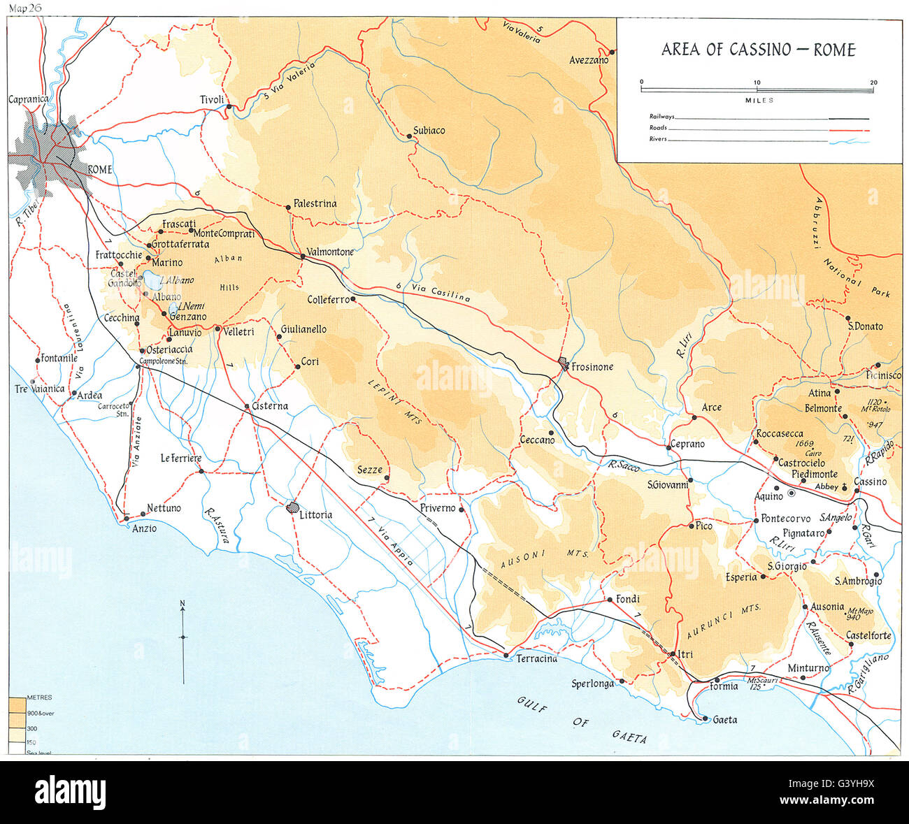 ITALY: Assault Bernhardt line (Nov & Dec 1943) : Area of Cassino-Rome ...