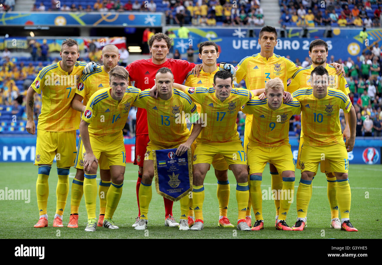 Ukraine players pose for a team photograph before the UEFA Euro 2016 ...