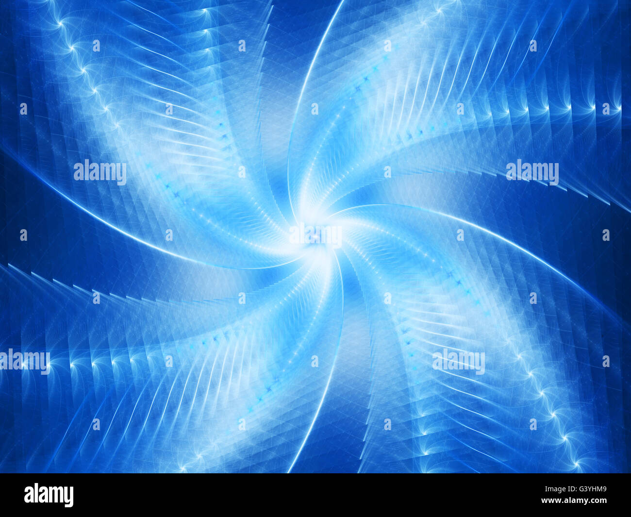Blue glowing technology spiral surface, computer generated abstract ...