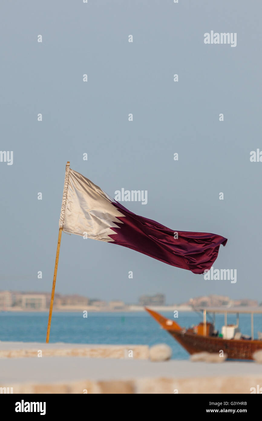 Qatar flag hi-res stock photography and images - Alamy
