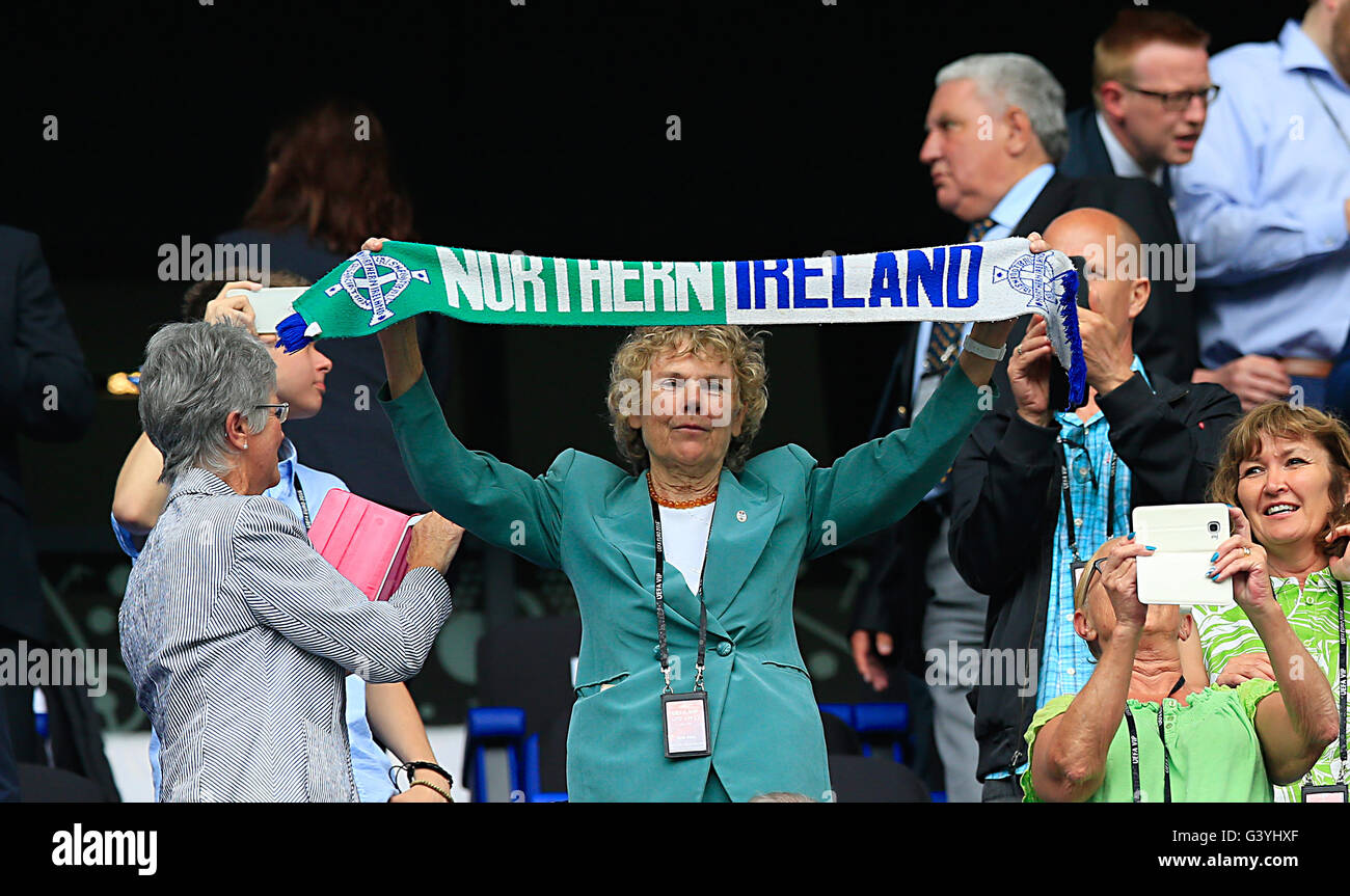 Politician Kate Hoey in the stands during the UEFA Euro 2016, Group C ...