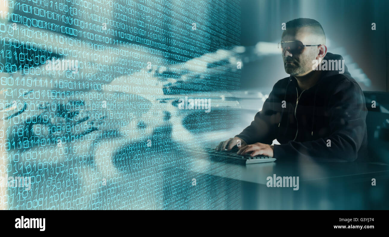 Cyber space digital thief concept Stock Photo - Alamy