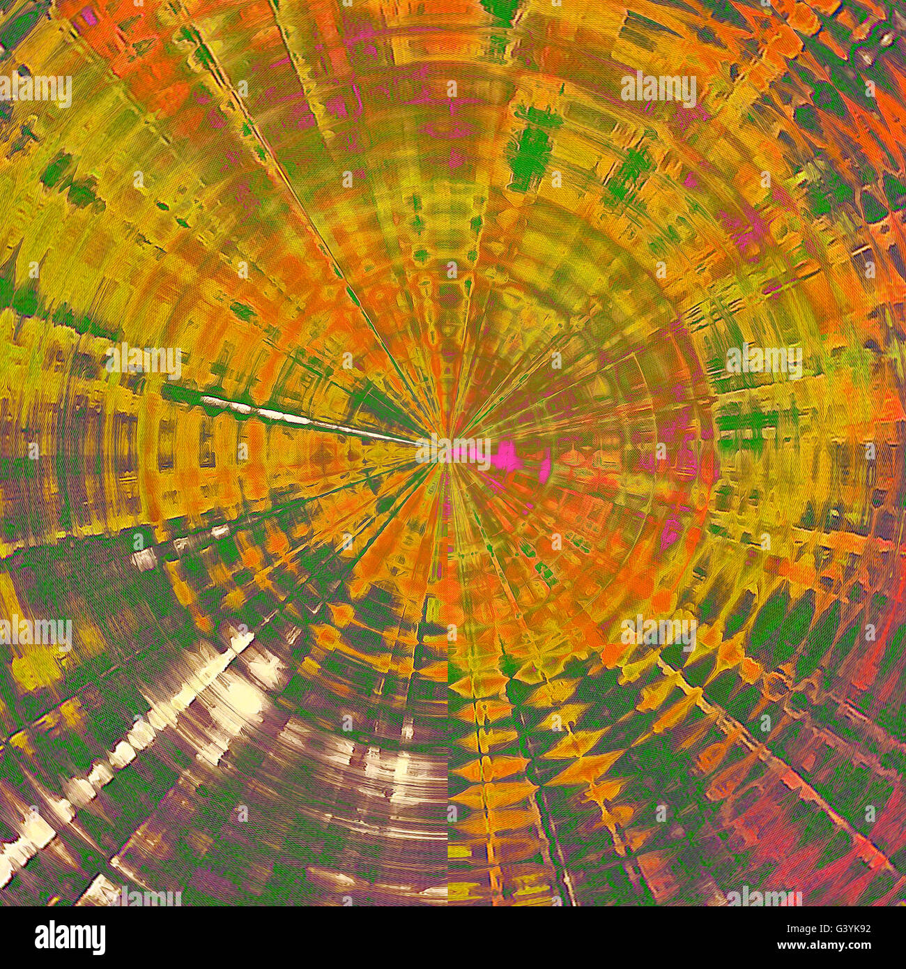 Spherical damaged retro texture with grunge style elements and ...