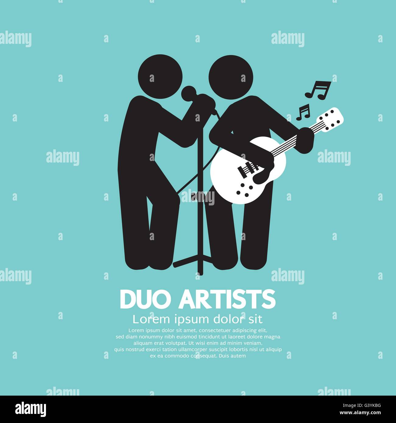 Duo Artists Black Symbol Vector Illustration Stock Vector Image & Art ...