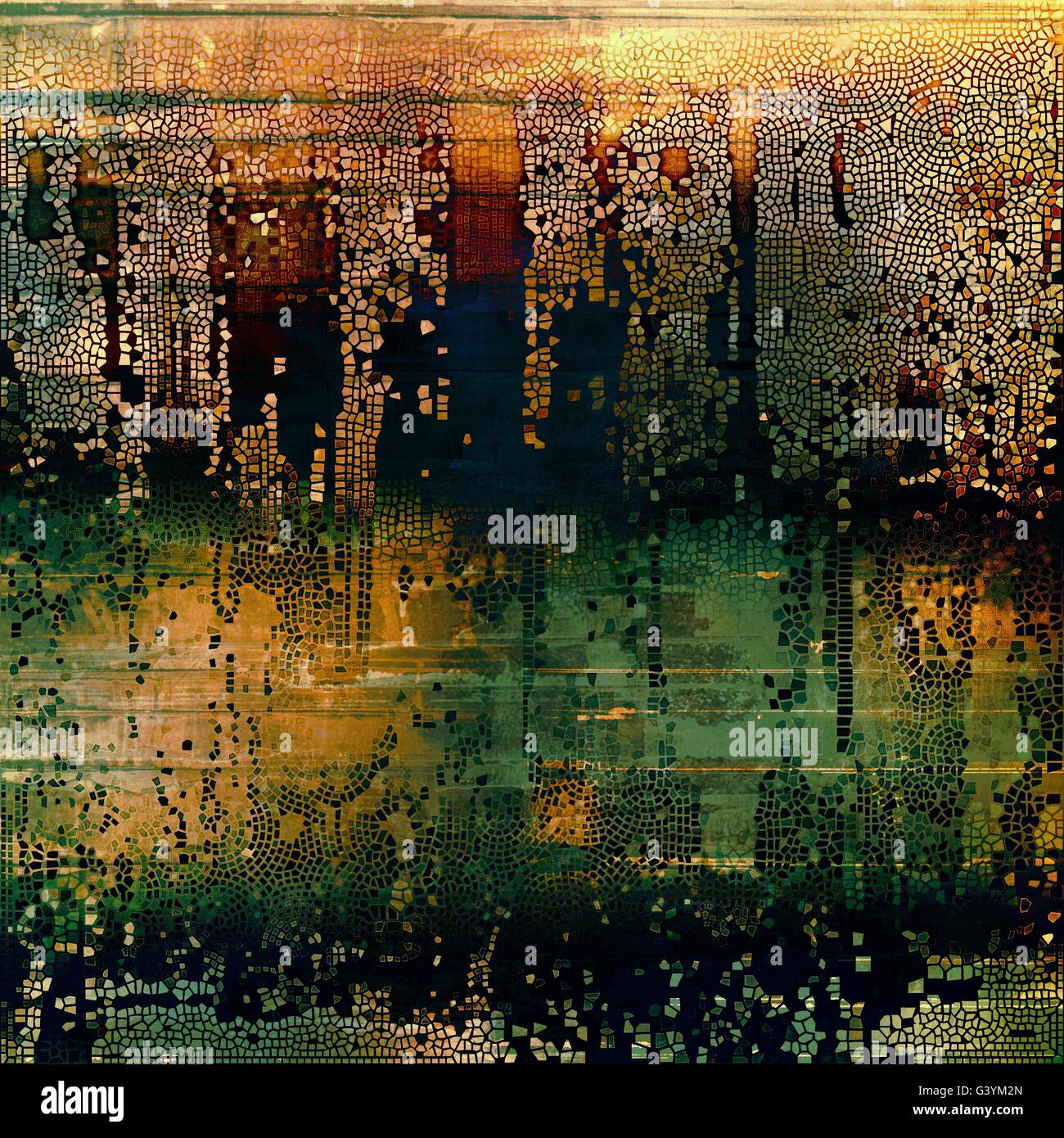 Old school frame or background with grungy textured elements and ...