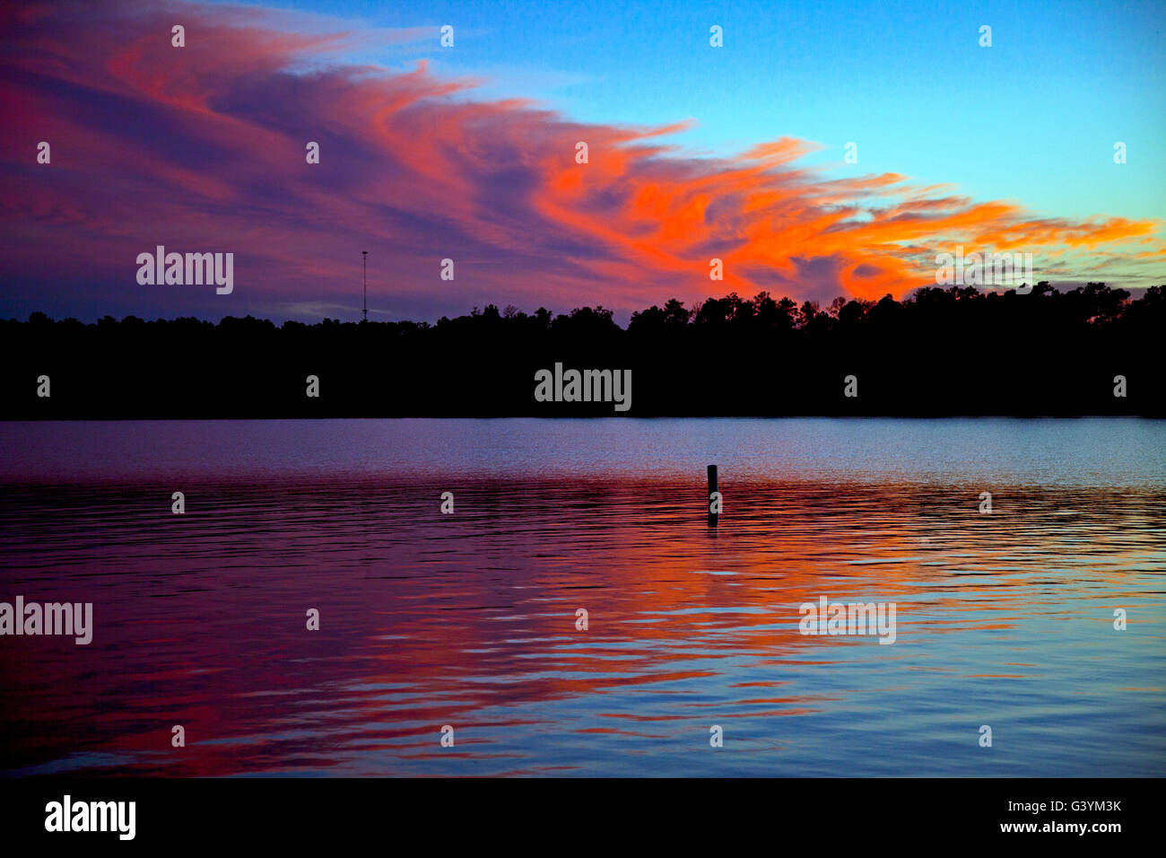 Sunset, Lake Conroe, Texas Stock Photo - Alamy