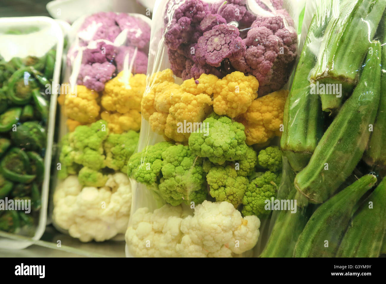 Cauliflower colored yellow green purple hi-res stock photography and ...