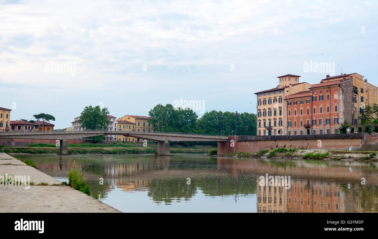 Pisa, Arno river, early morning in Tuscany, Italy, Europe Stock Photo ...