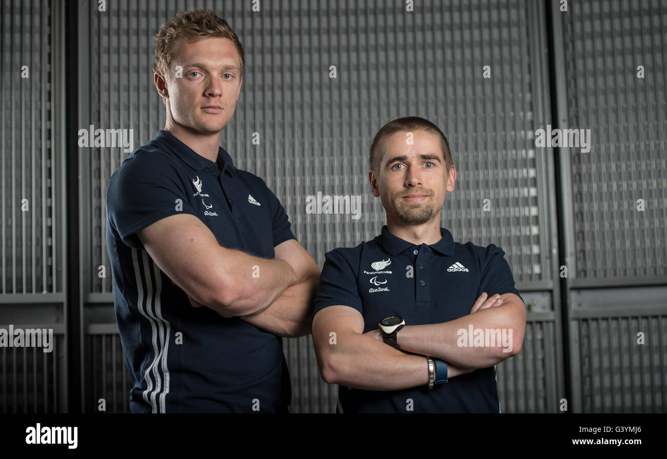 Pete Mitchell (left) and Neil Fachie pose for a portrait during the ...